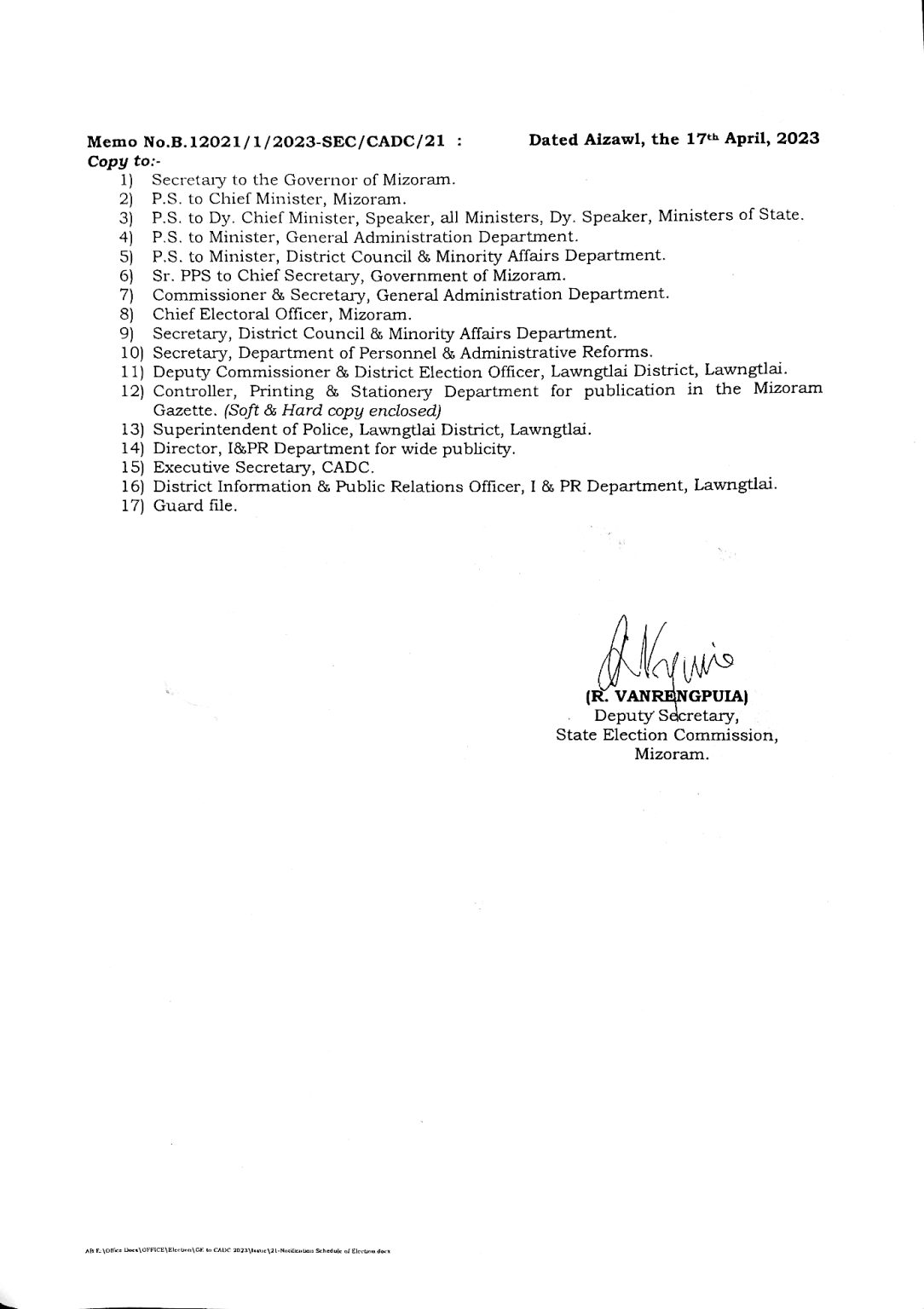 General Elections to CADC 2023 announced – Chakma Autonomous District ...